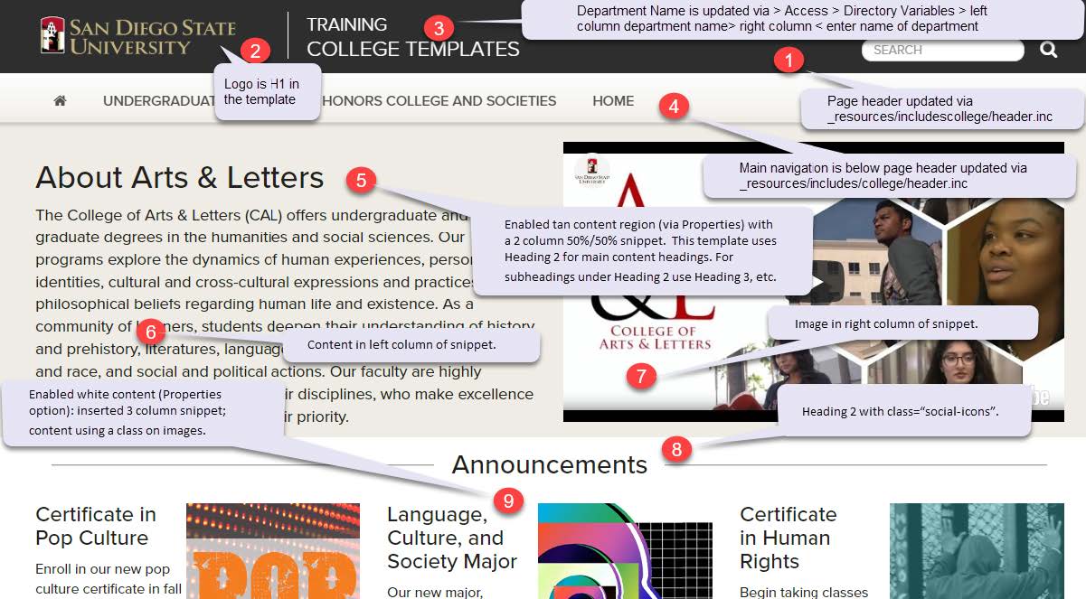 College Template OU Campus SDSU